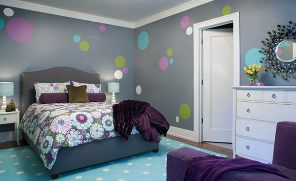 How To Design Bedroom Walls With Polka Dots And Circles Home Design Lover