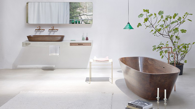 Walnut Shell Bathtub and Wash Basin for a Contemporary and Zen Bathroom ...