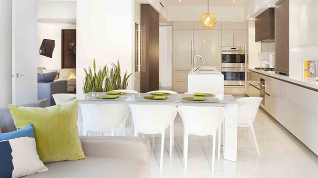 22 Remarkable White Chairs in Condominium Dining Areas | Home Design Lover