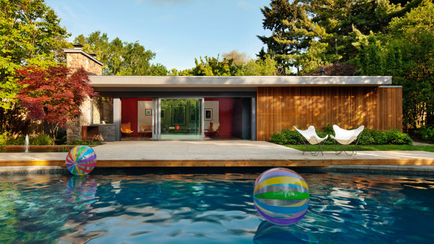 Beautiful Mid-century Pool House in Toronto | Home Design Lover