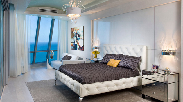 20 Gorgeous Bedrooms with Glass Night Stands | Home Design Lover